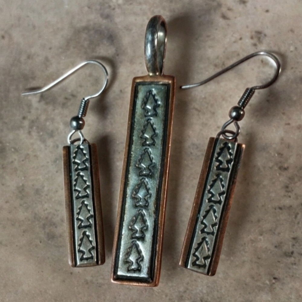 Native American Navajo Made Copper And Sterlig Silver… - Gem